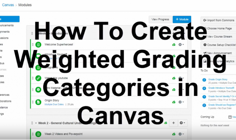 Create Weighted Grading Categories in Canvas for Assignments - Higher E-Learning